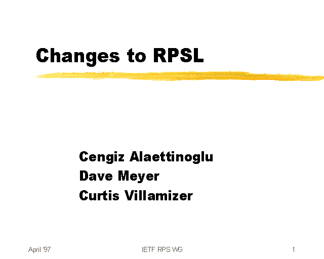 Changes to RPSL