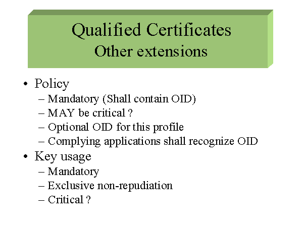 Qualified Certificates