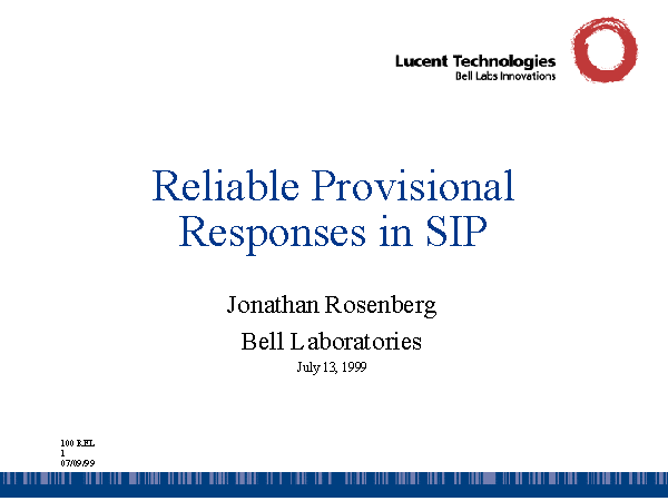 Reliable Provisional Responses in SIP