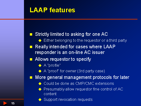 LAAP features