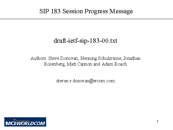 SIP 183 Session Progress Message