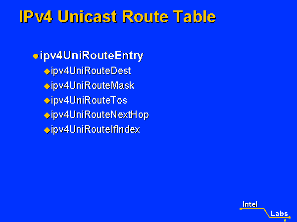 IPv4 Unicast Route Table