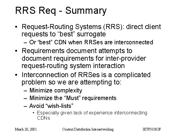 RRS Req - Summary