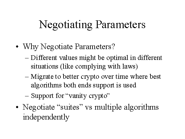 Negotiating Parameters