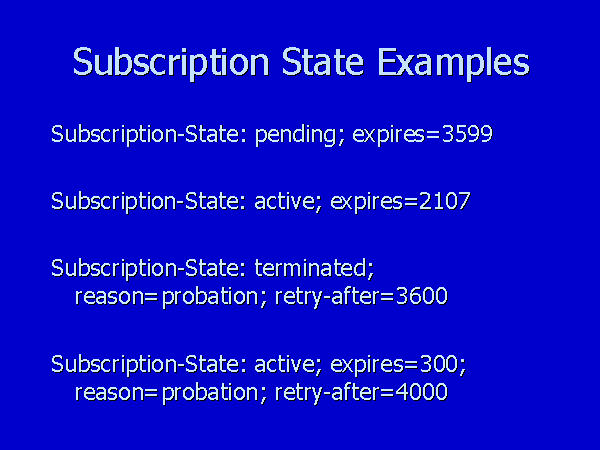 Subscription State Examples