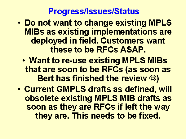 Progress/Issues/Status