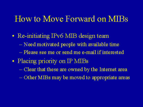 How to Move Forward on MIBs